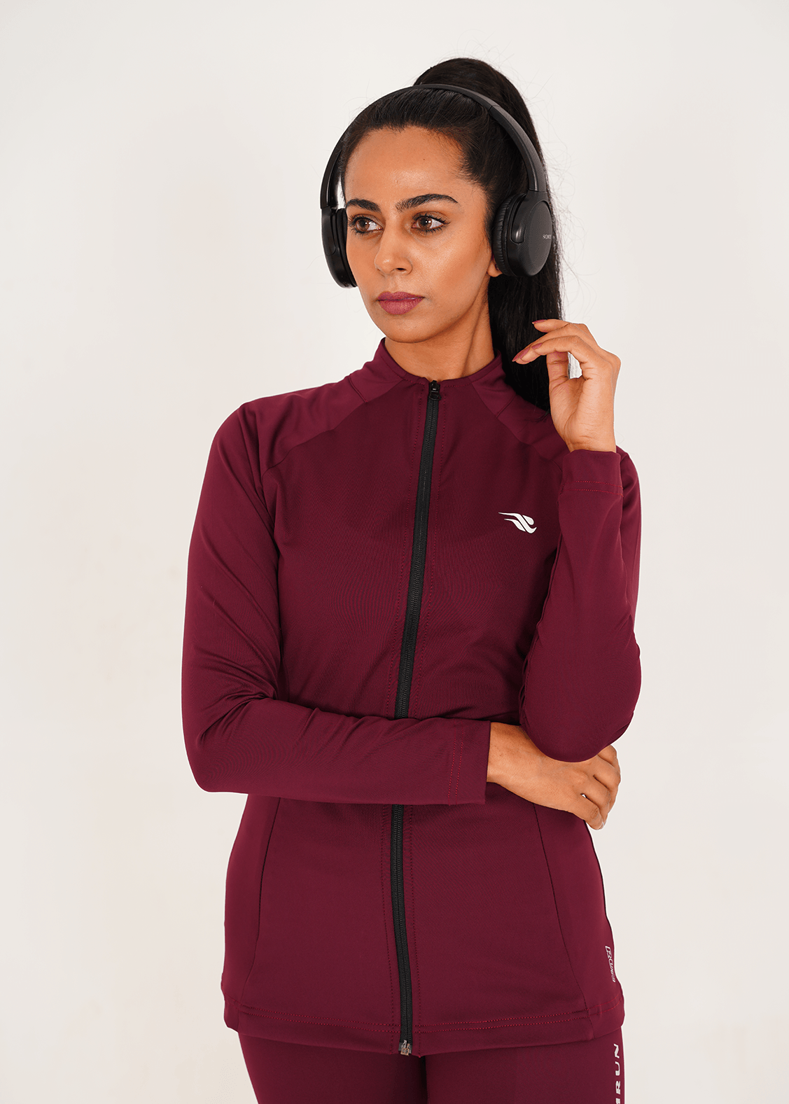 Ladies Compression Zipper - Maroon– Gymrun